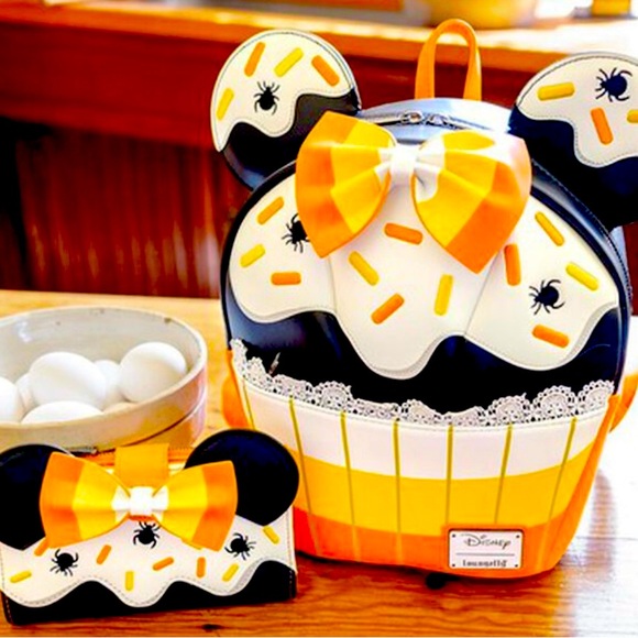 Bags | Exclusive Loungefly Minnie Mouse Candy Corn Cupcake Glow ...